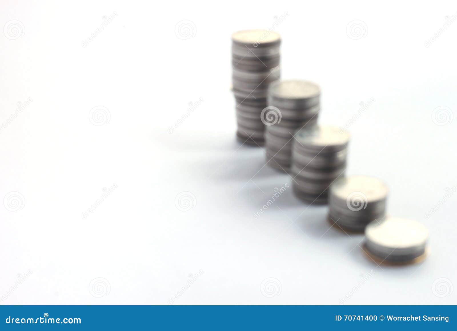 Coin stacks, blur. stock photo. Image of income, currency - 70741400