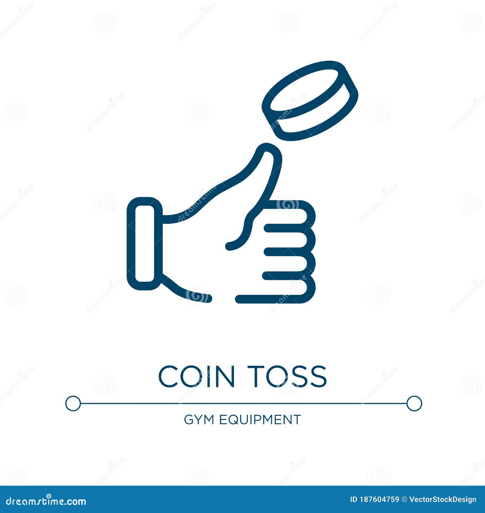 Coin Toss Icon. Linear Vector Illustration from Soccer Collection ...