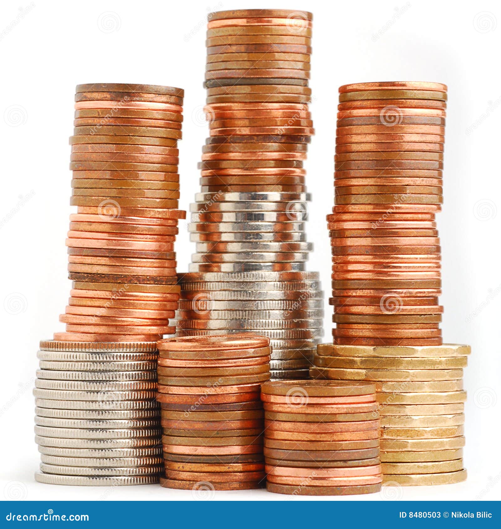 Coin tower editorial stock photo. Image of number, finance - 8480503