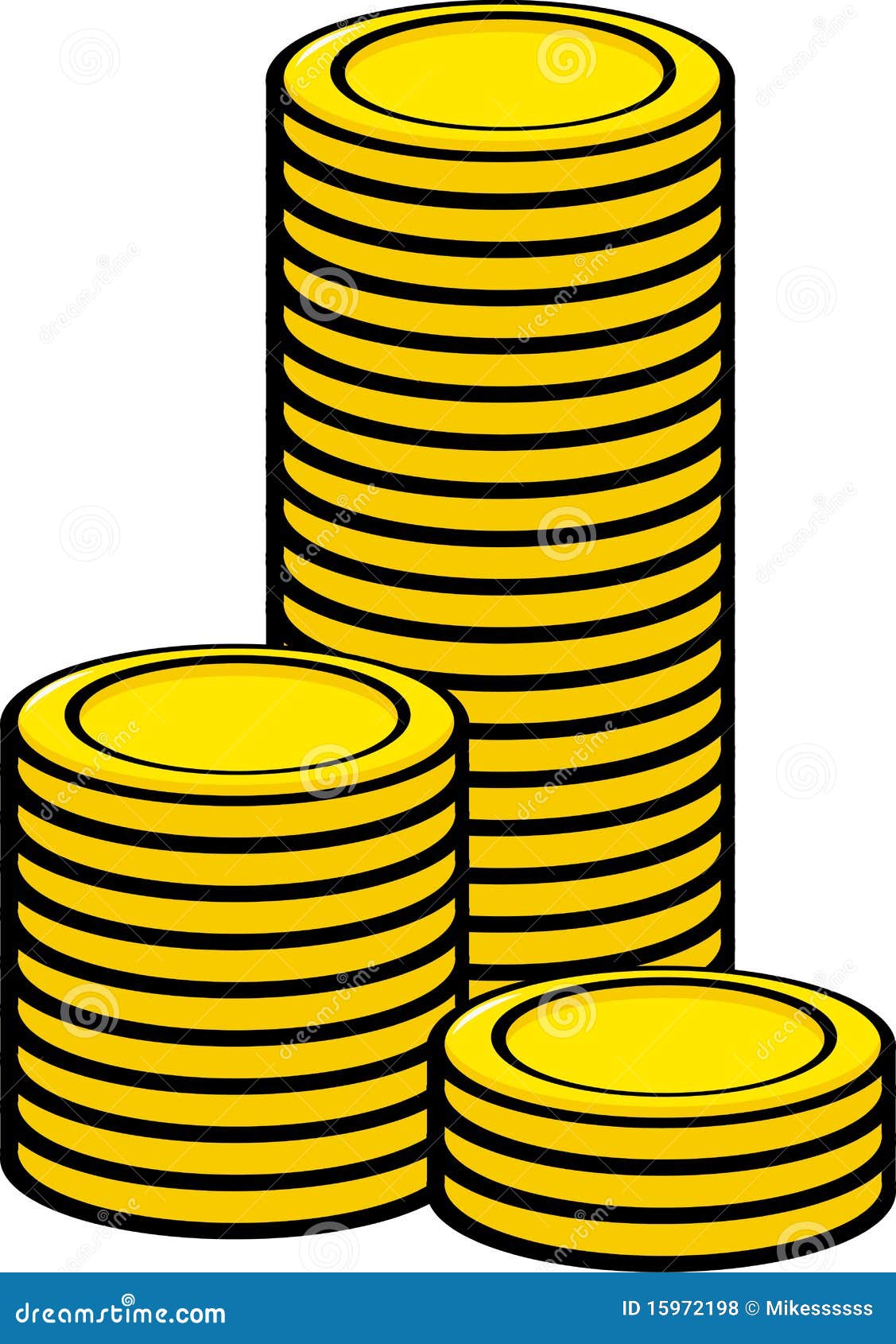 Coin Towers Vector Illustration Stock Vector - Illustration of tokens ...