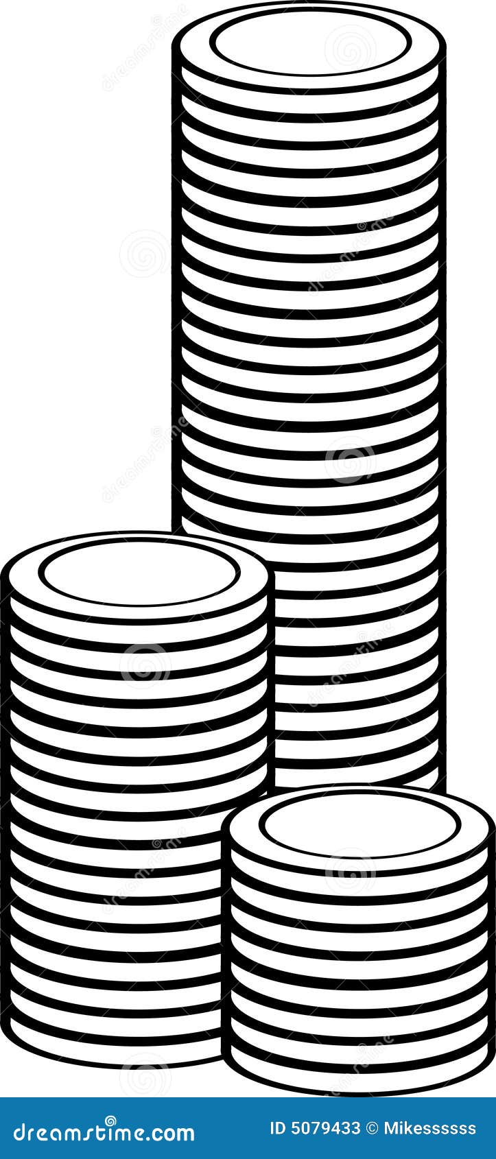 Coin Towers Vector Illustration Stock Vector - Illustration of tokens ...