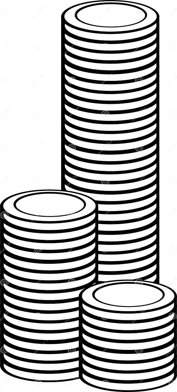 Coin Towers Vector Illustration Stock Vector - Illustration of tokens ...