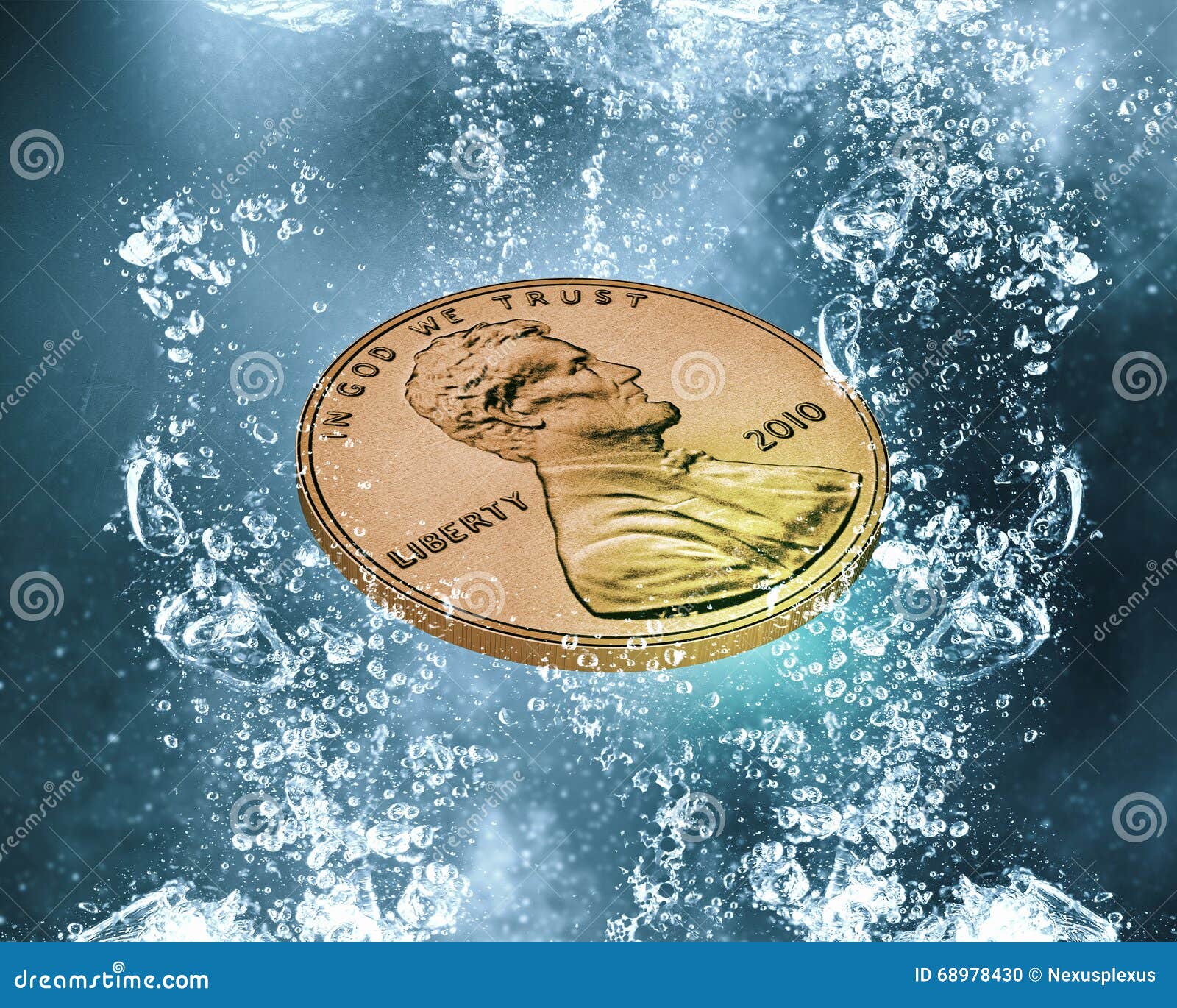 Coin under water stock photo. Image of pure, water, finance - 68978430