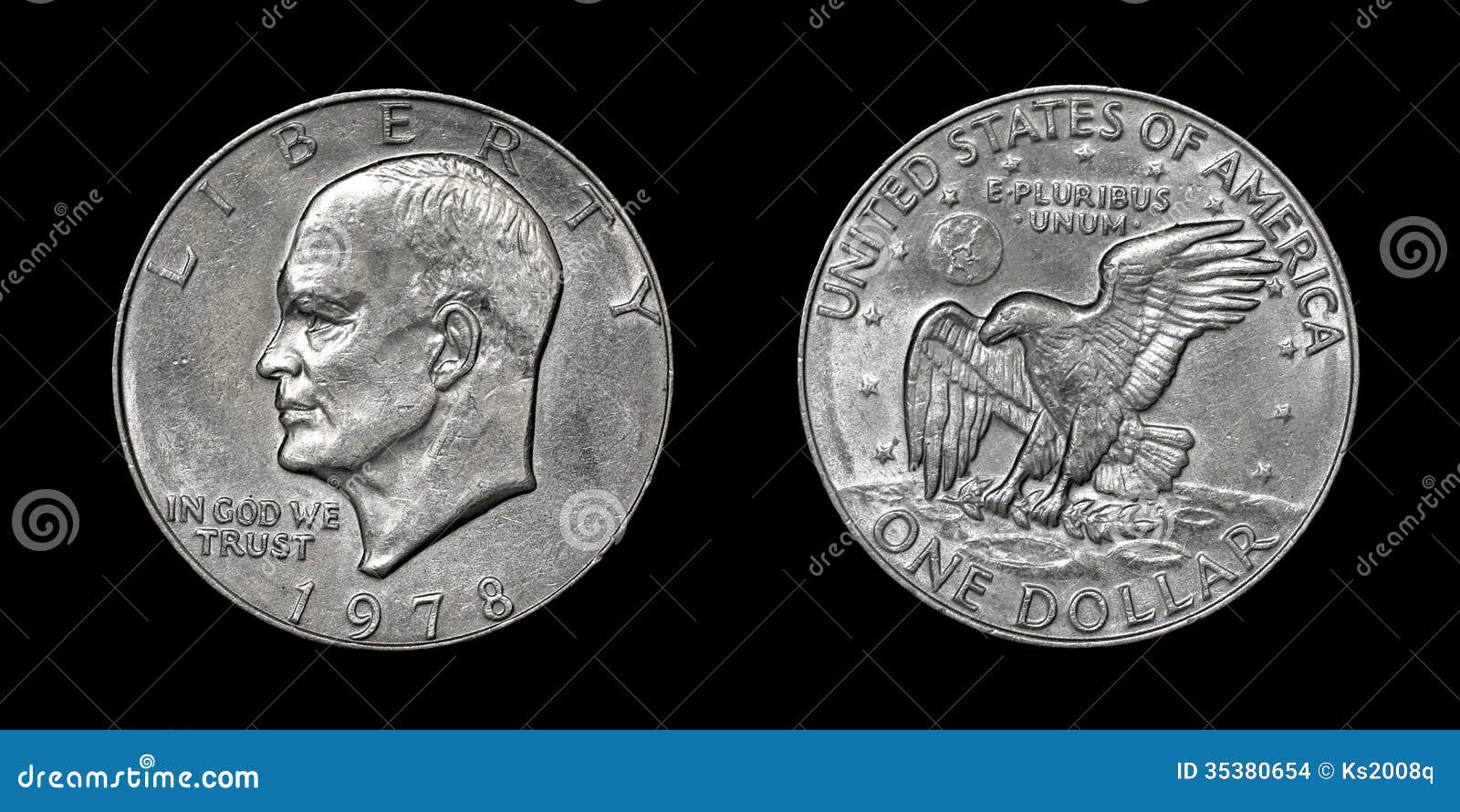 Coin of USA (one Dollar) - Obverse and Reverse Stock Photo - Image of ...