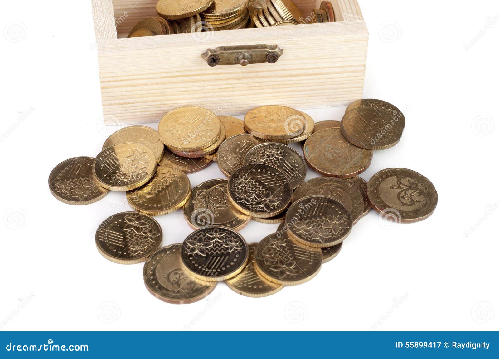 Coin in wooden box stock image. Image of idea, east, investment - 55899417