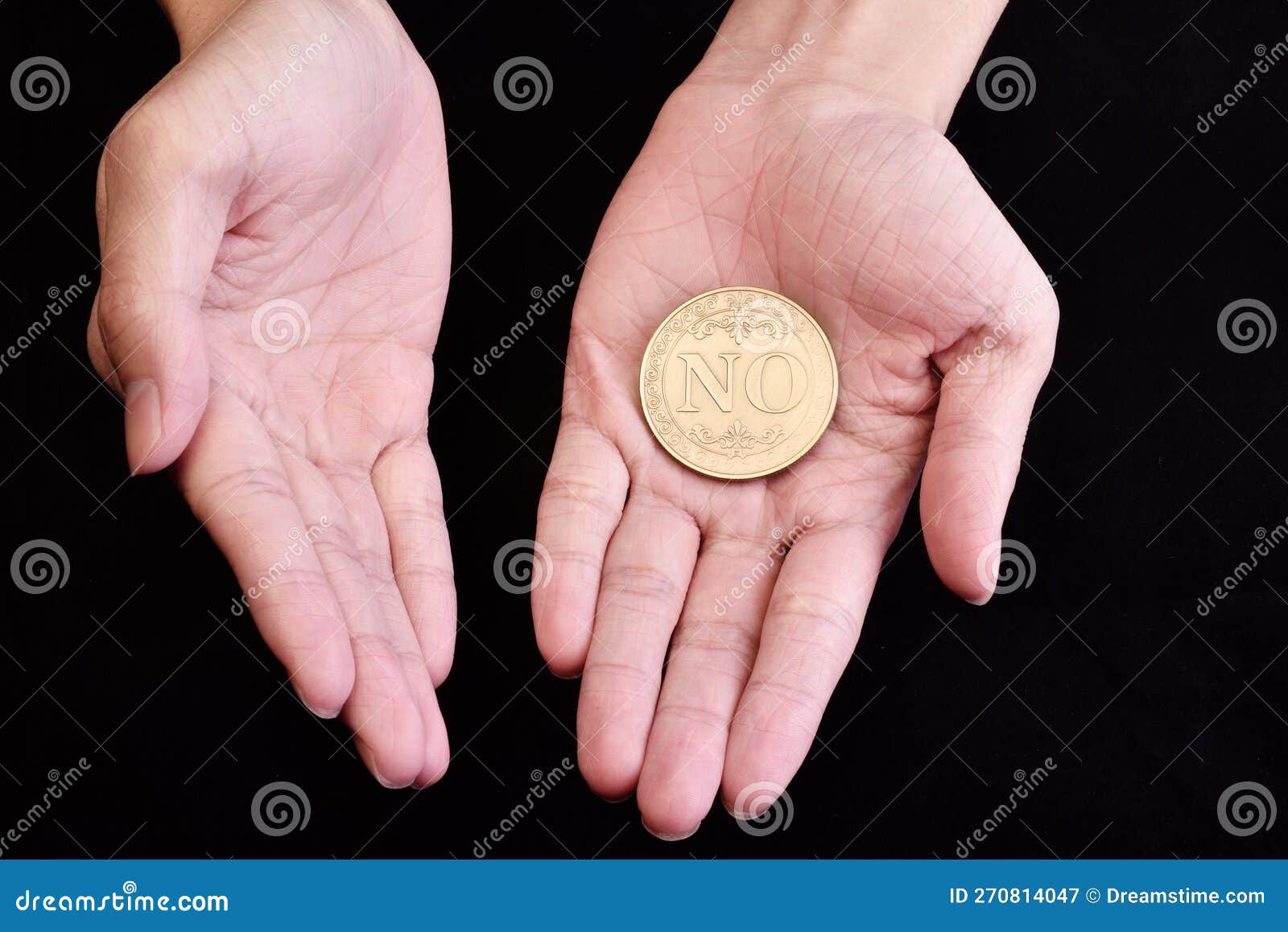 Two Faces of a Coin: Yes and No Stock Image - Image of black, human ...