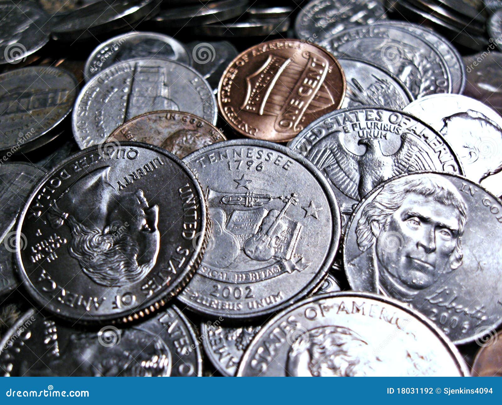 Coinage stock photo. Image of dollar, penny, nickel, five - 18031192