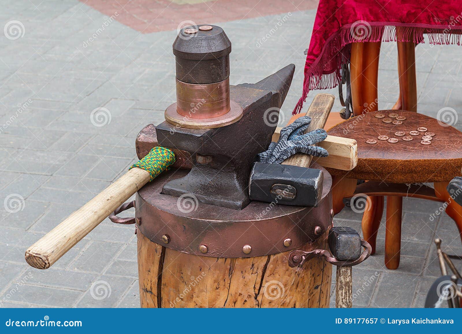 Coinage manually stock image. Image of metal, anvil, gold - 89177657