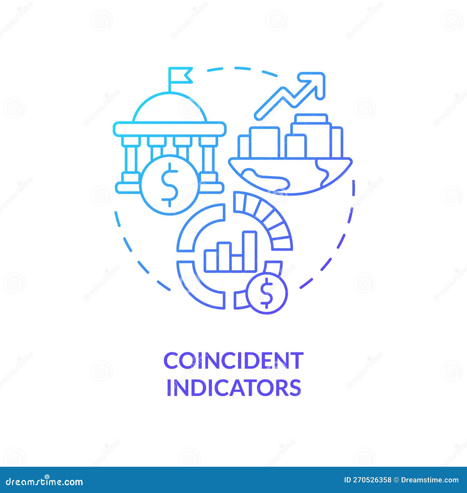 Coincident Indicators Blue Gradient Concept Icon Stock Illustration ...