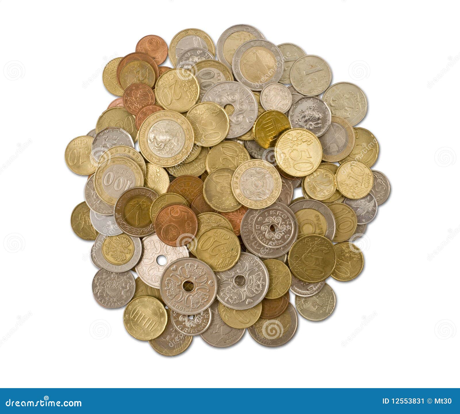 Coins stock image. Image of isolated, euro, finance, currency - 12553831