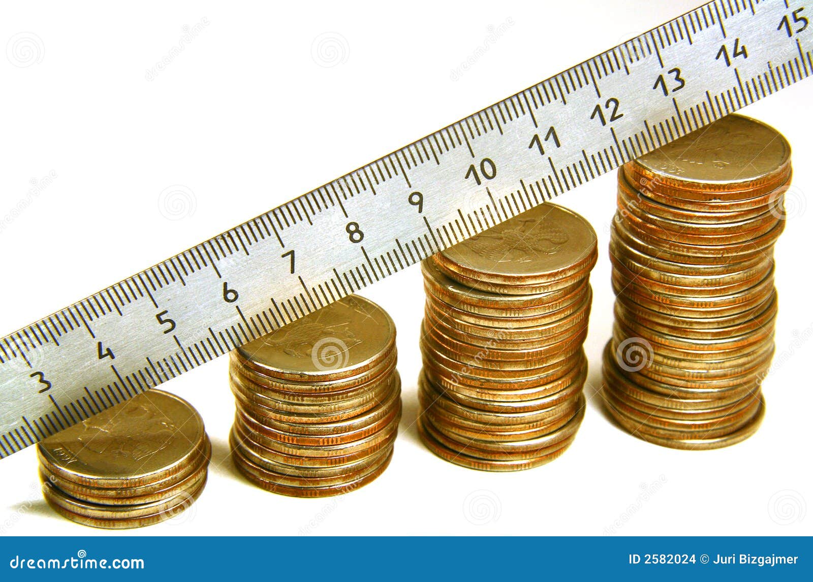 Coins. stock photo. Image of measurement, white, ruler - 2582024