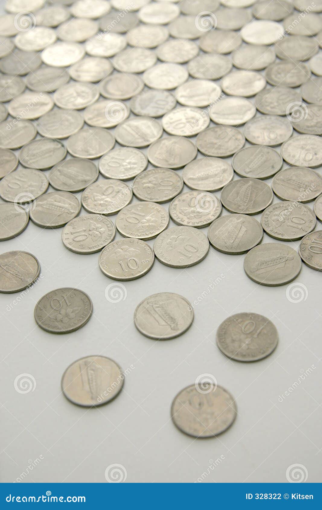 Coins stock photo. Image of silver, tipped, spilled, money - 328322
