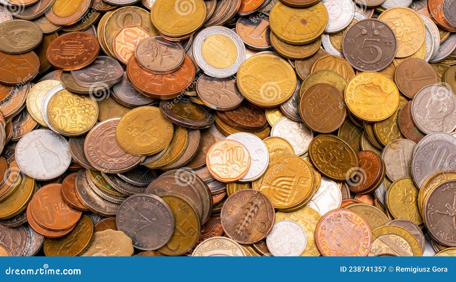 Coins from All Over the World Stock Image - Image of coin, change ...