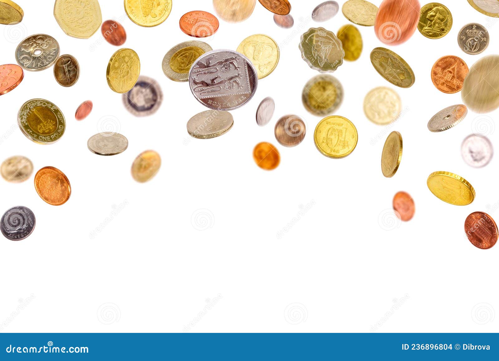 Coins from All Over the World Stock Photo - Image of heap, falling ...
