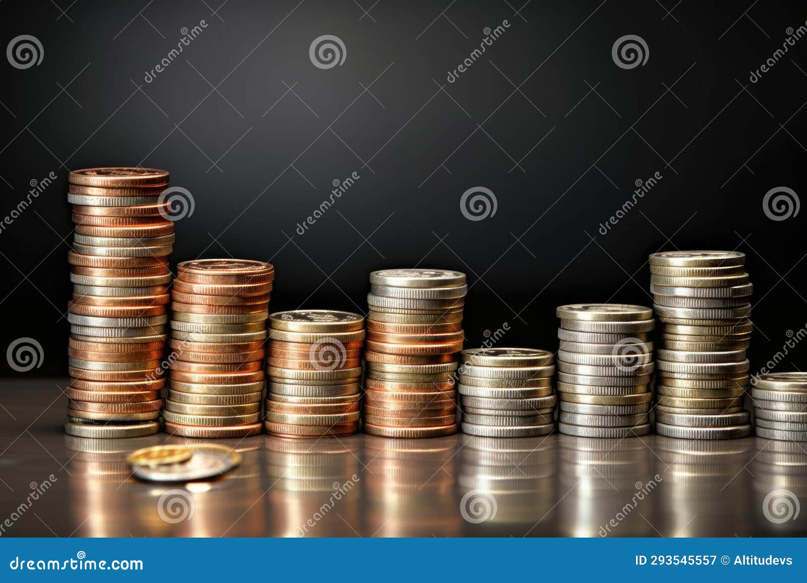 Coins Arranged To Depict Increasing Profits Stock Image - Image of ...