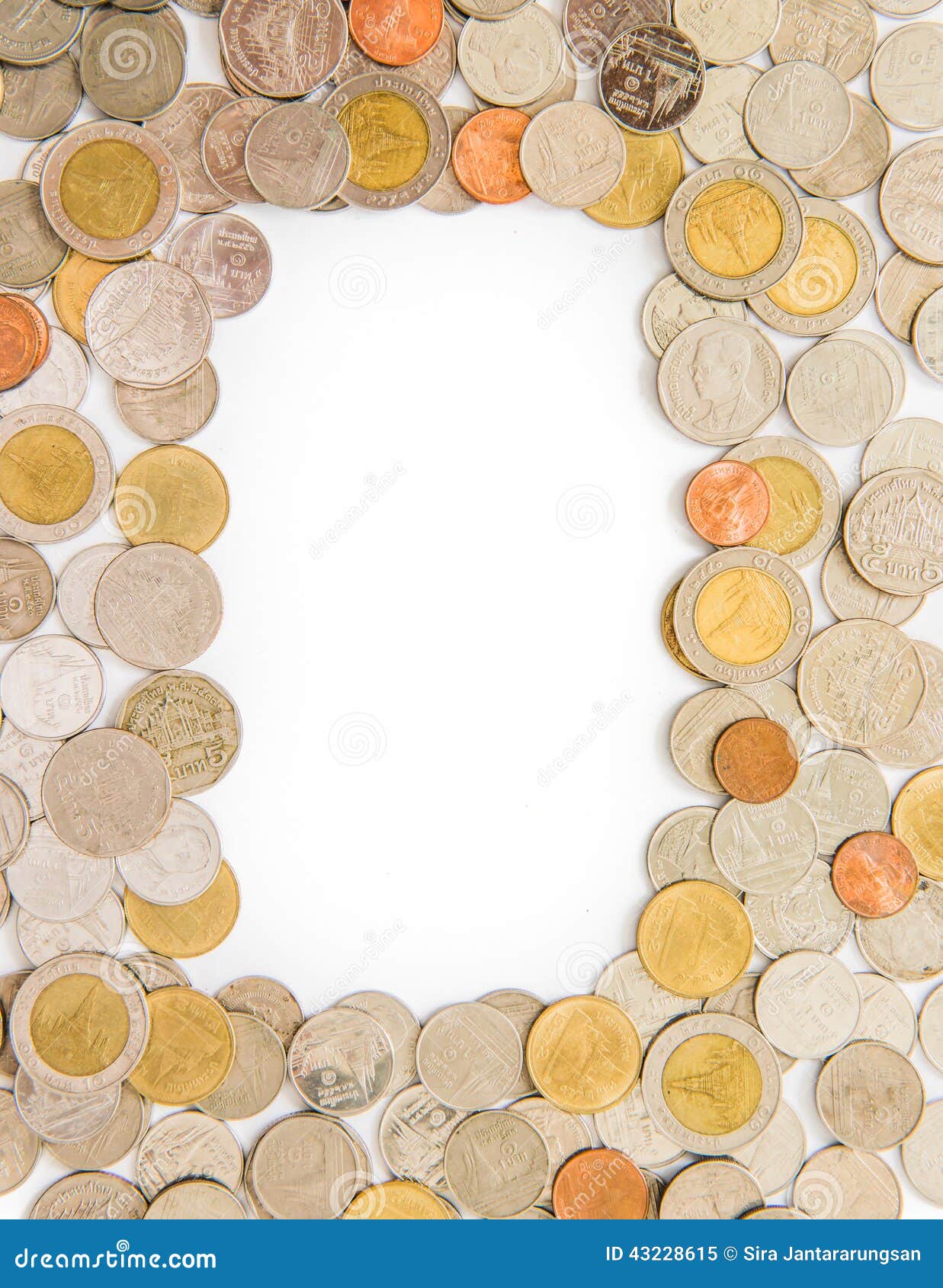 Coins as frame isolated stock image. Image of monetary - 43228615