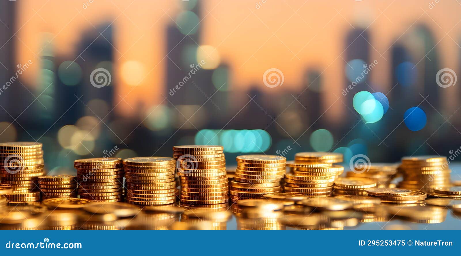 Coins on the Background of the Coins Coins of the City Stock ...