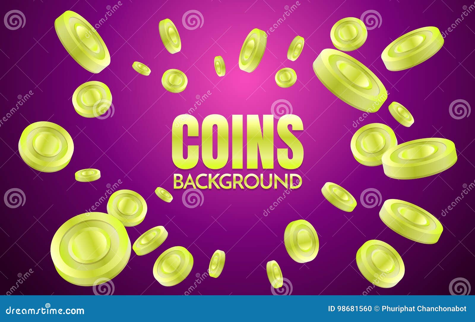 Coins Background Template Vector Stock Vector - Illustration of market ...