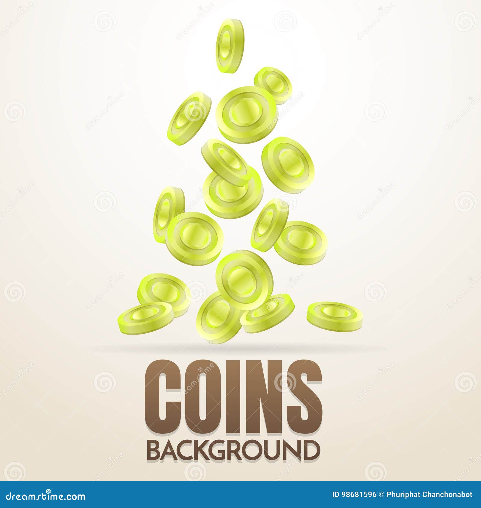 Coins Background Template Vector Stock Vector - Illustration of market ...