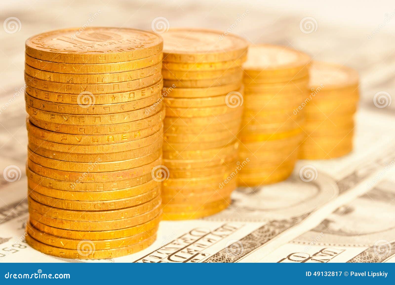 Coins and banknote stock image. Image of chart, money - 49132817