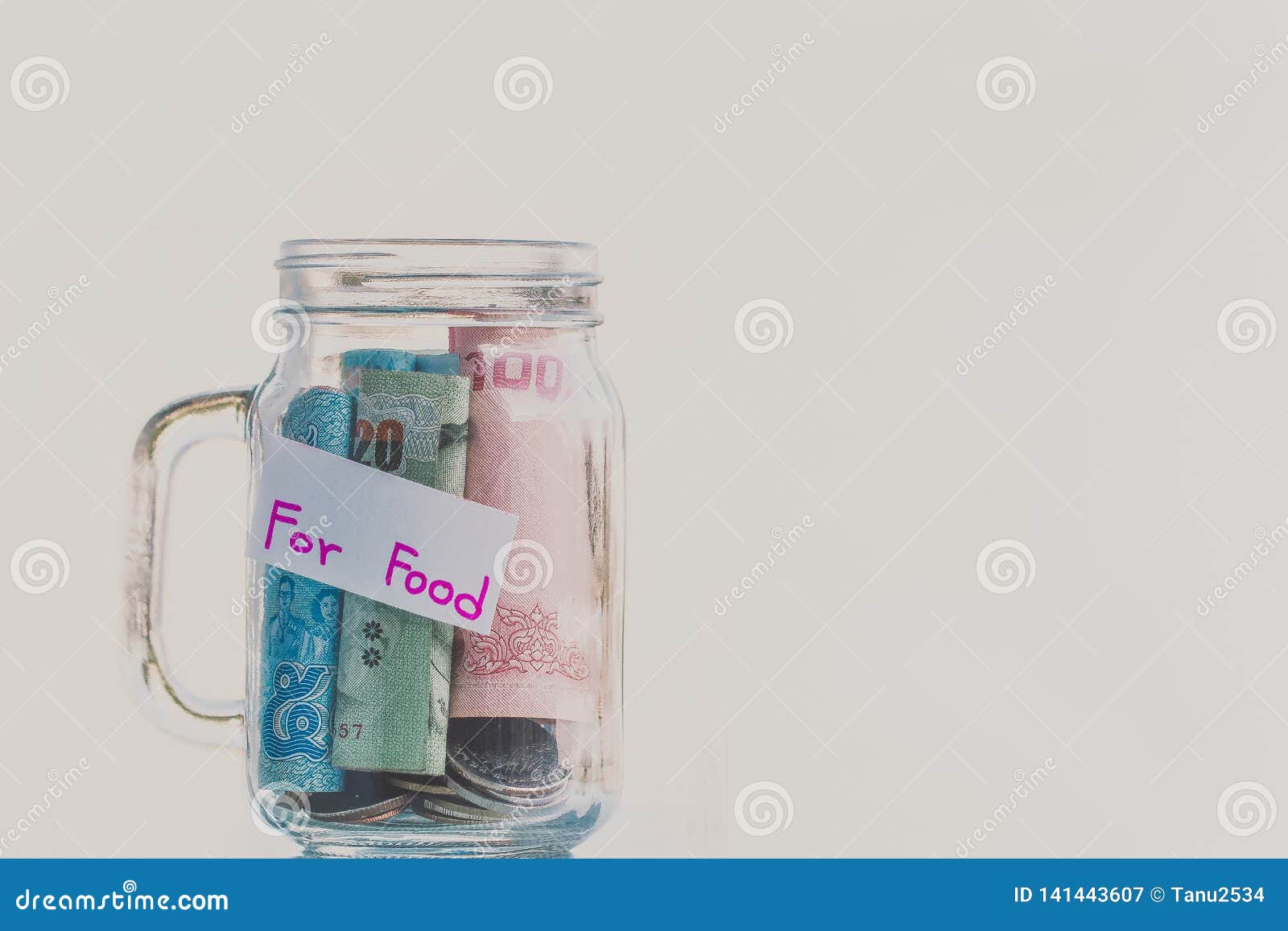 Coins and Banknotes in Bottle Stock Image - Image of document, coin ...