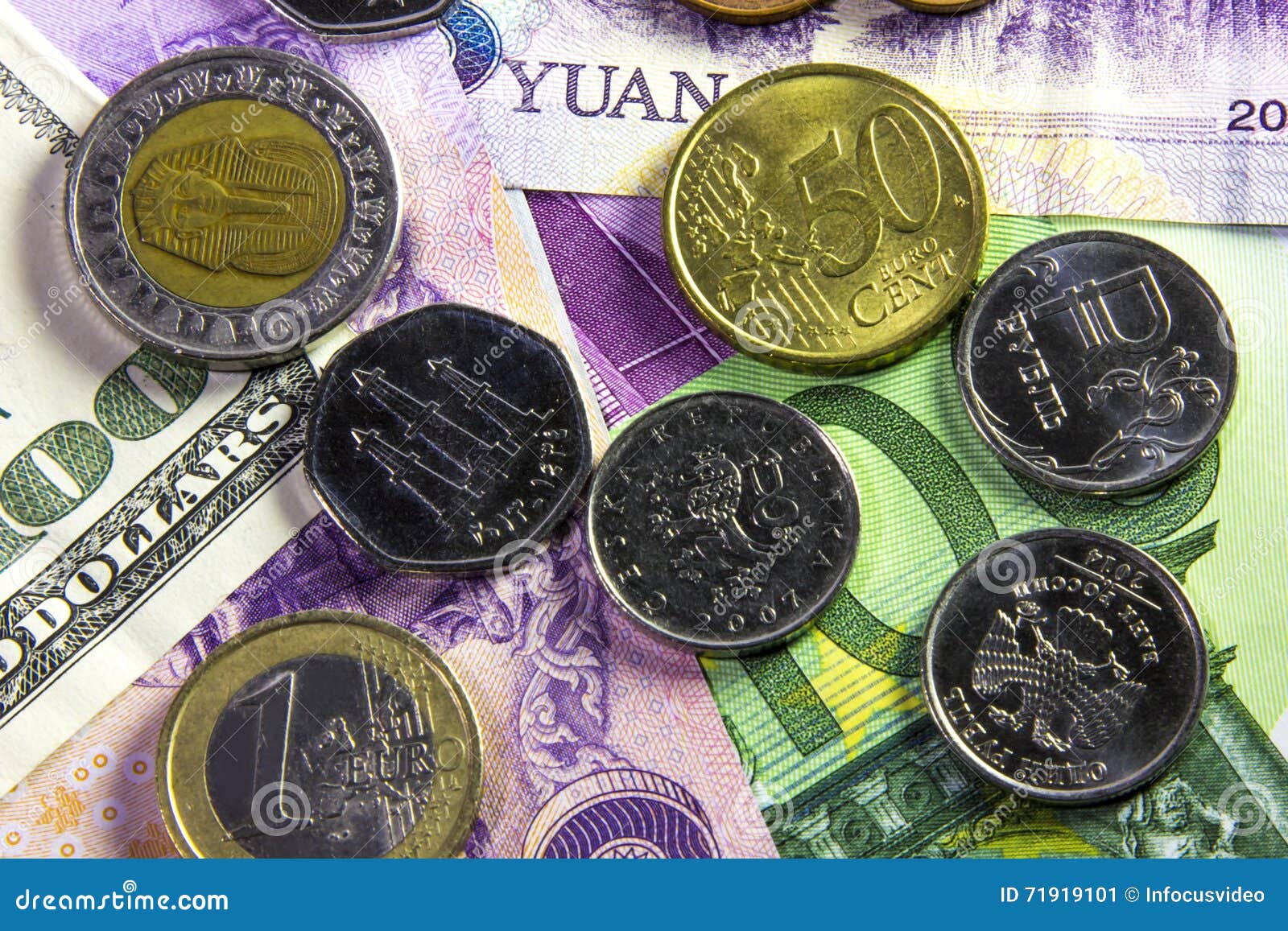 Coins and Banknotes of Different Countries Stock Image - Image of pount ...