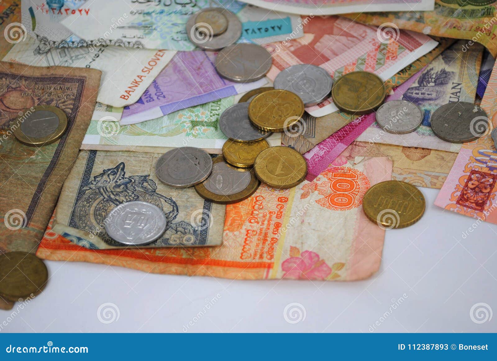 Coins and Banknotes of Different Countries Stock Image - Image of ...