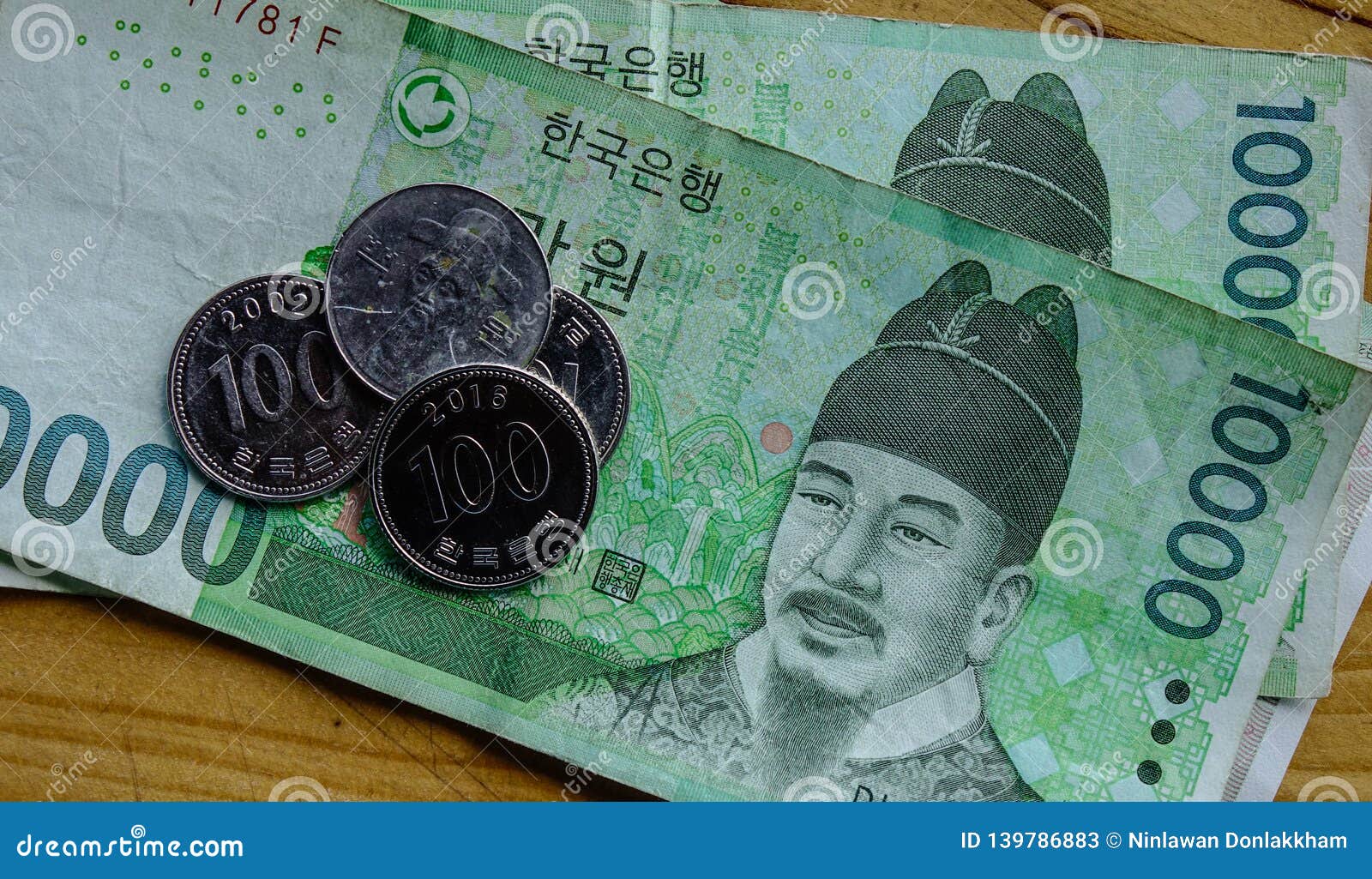 Coins and Banknotes of South Korea Stock Image - Image of note, object ...