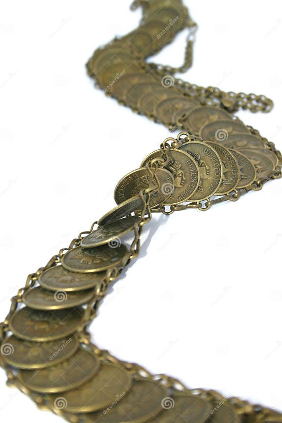 Coins belt stock image. Image of fashionable, chain, round - 3400011