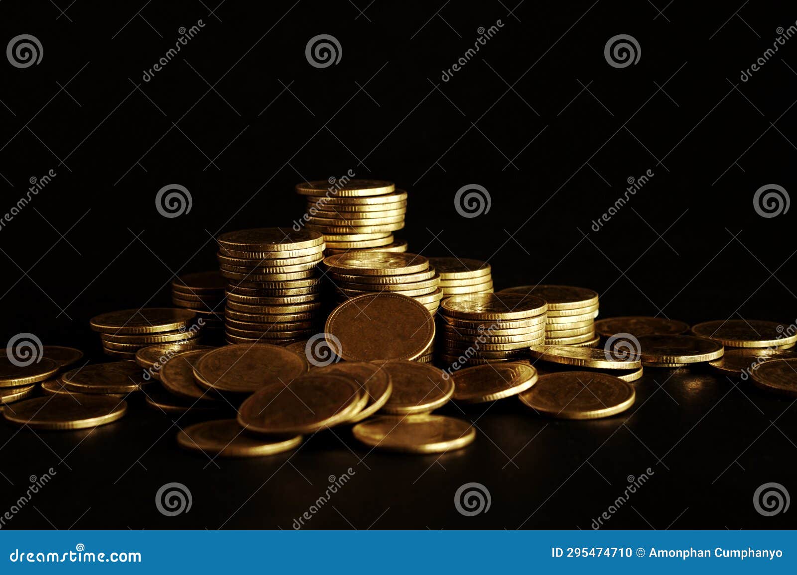 Coins on Black Background, Saving Money Concept Stock Photo - Image of ...