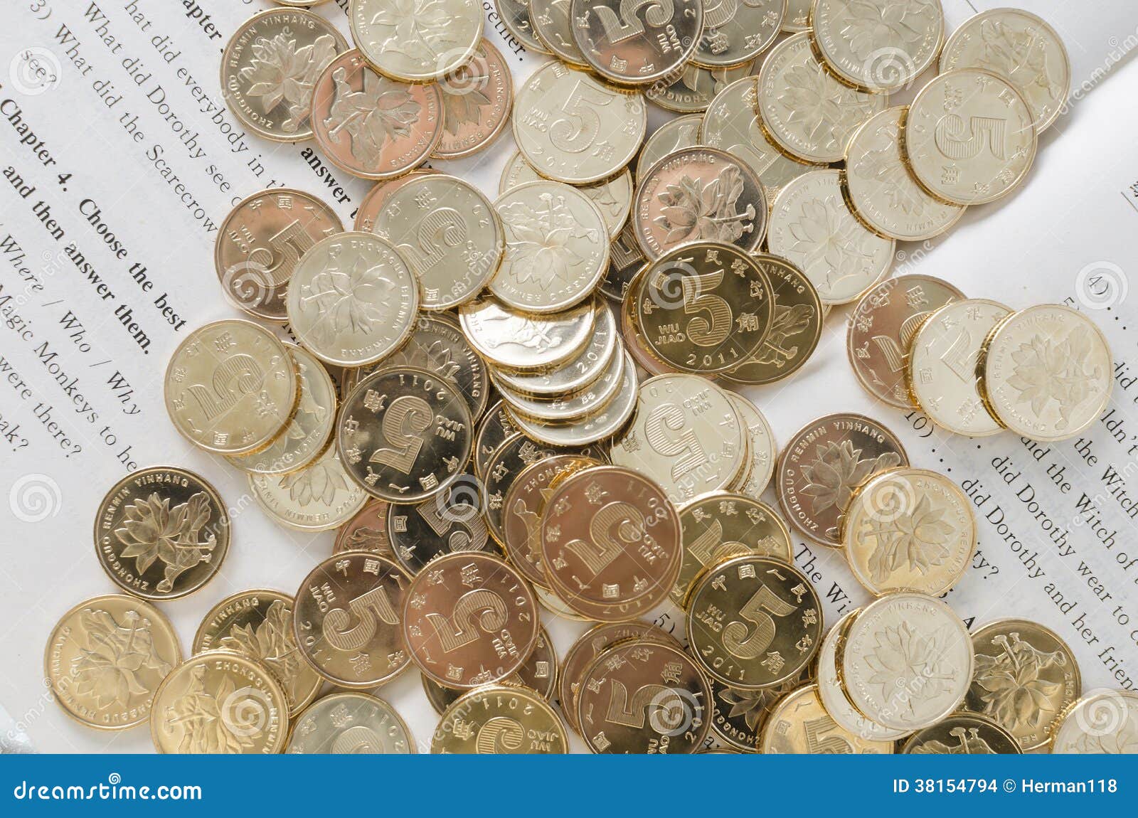 Coins and book stock photo. Image of objects, goldnickel - 38154794