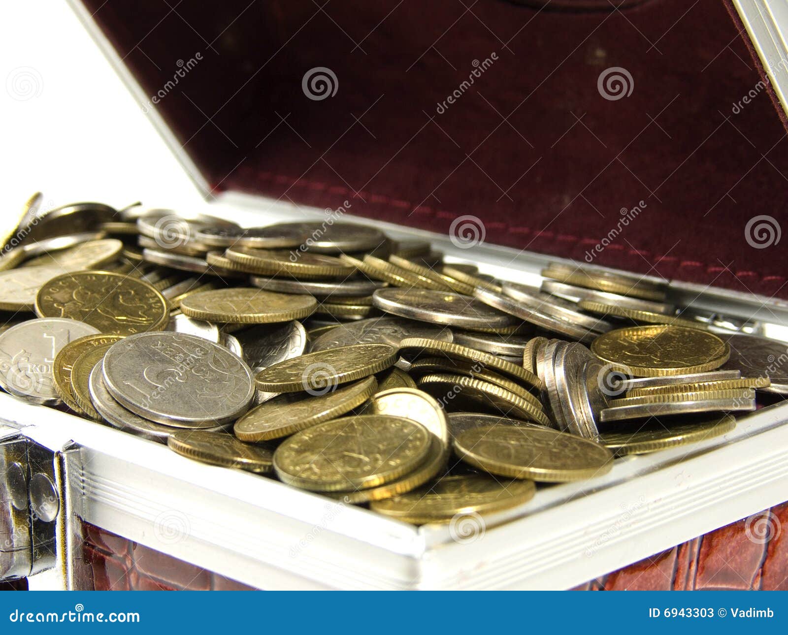 Coins in box stock image. Image of wealth, legacy, sign - 6943303