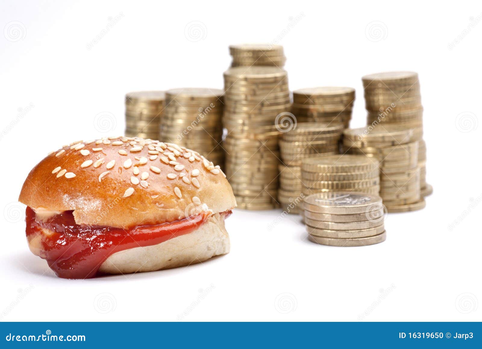 Coins and bread stock photo. Image of lunch, money, economy - 16319650