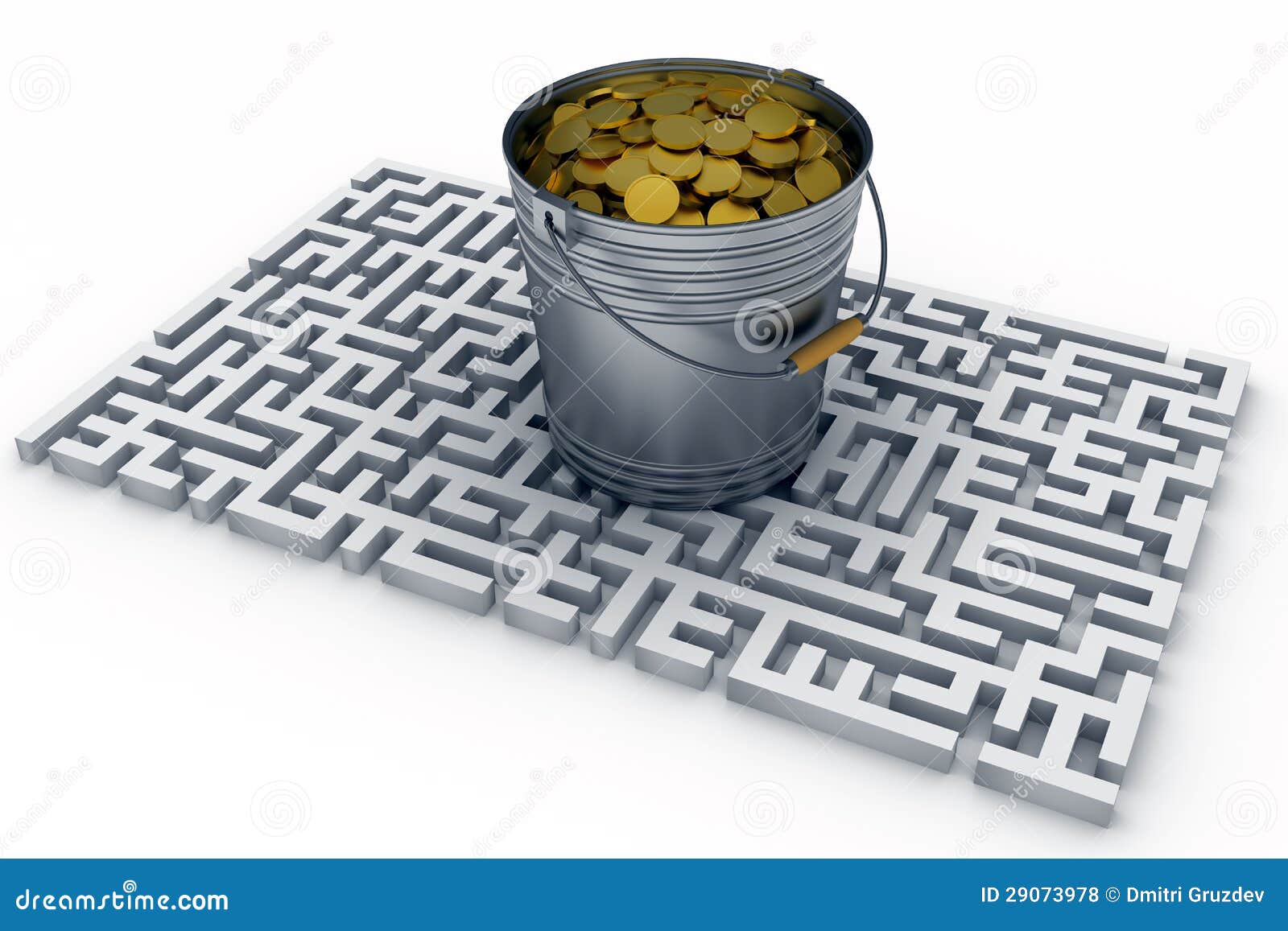 Coins in the bucket stock illustration. Illustration of coin - 29073978