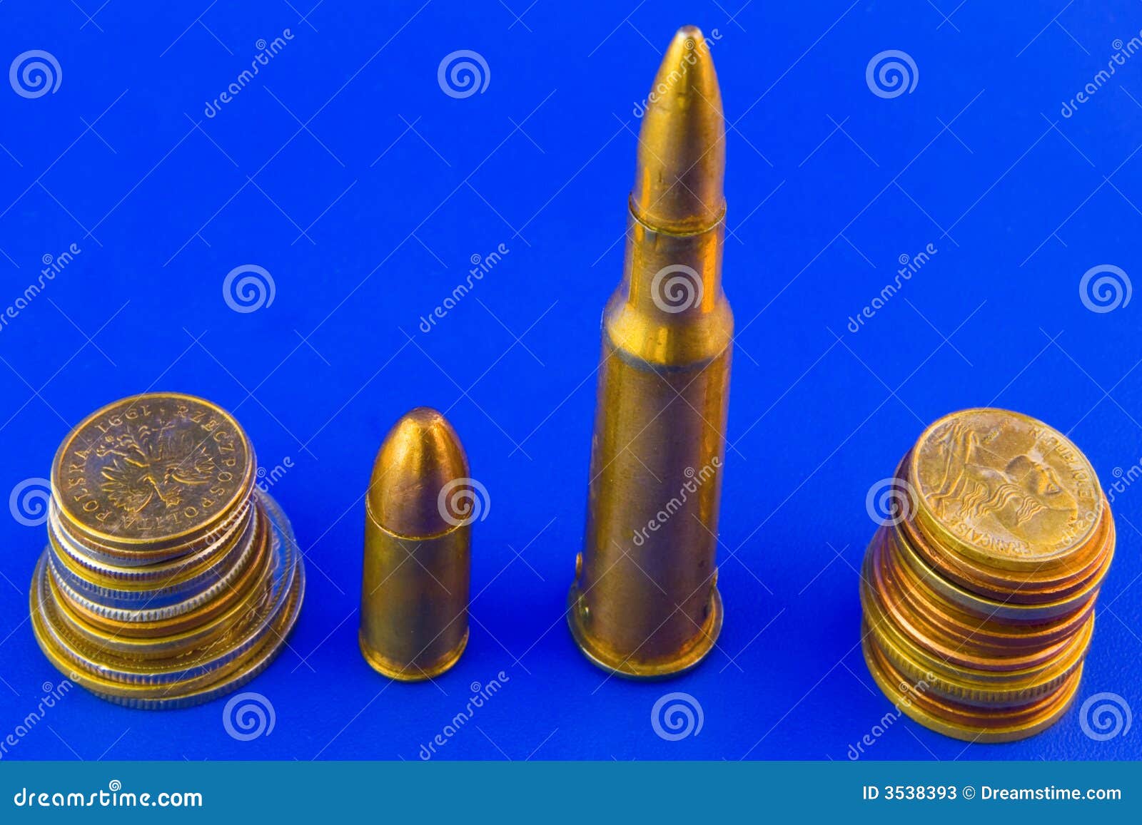 Coins & bullets stock image. Image of market, cent, color - 3538393