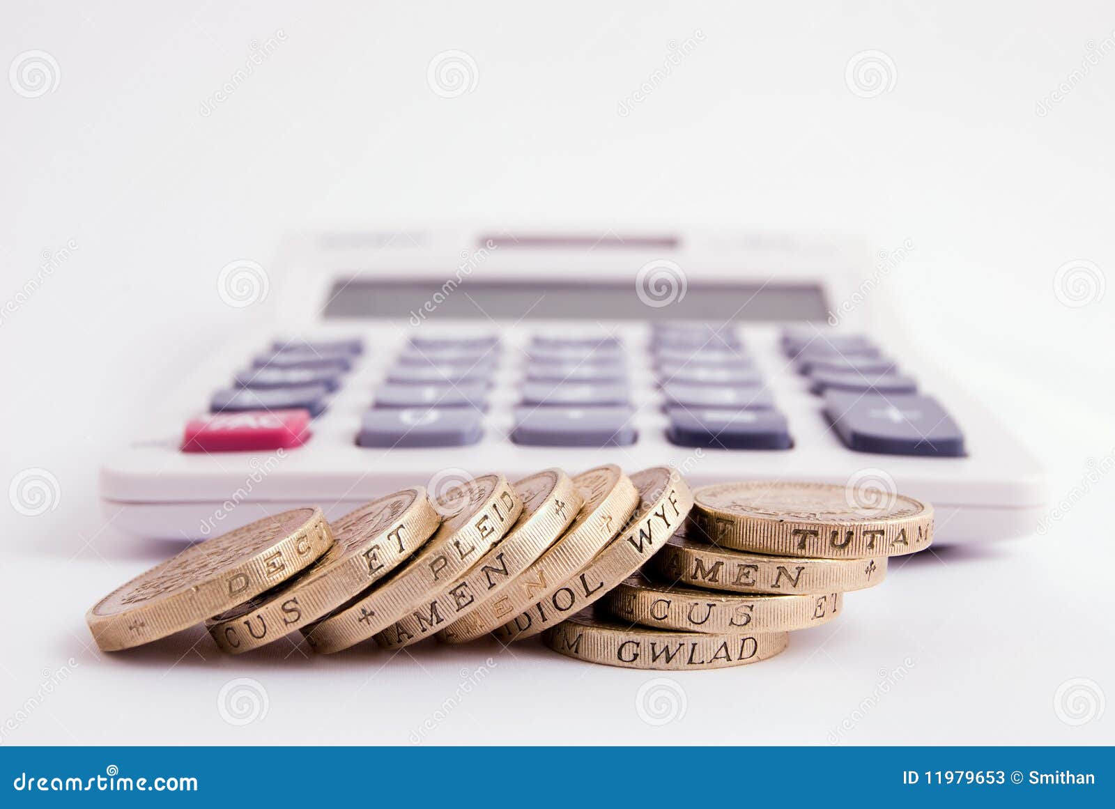 Coins and Calculator stock image. Image of pile, calculator - 11979653