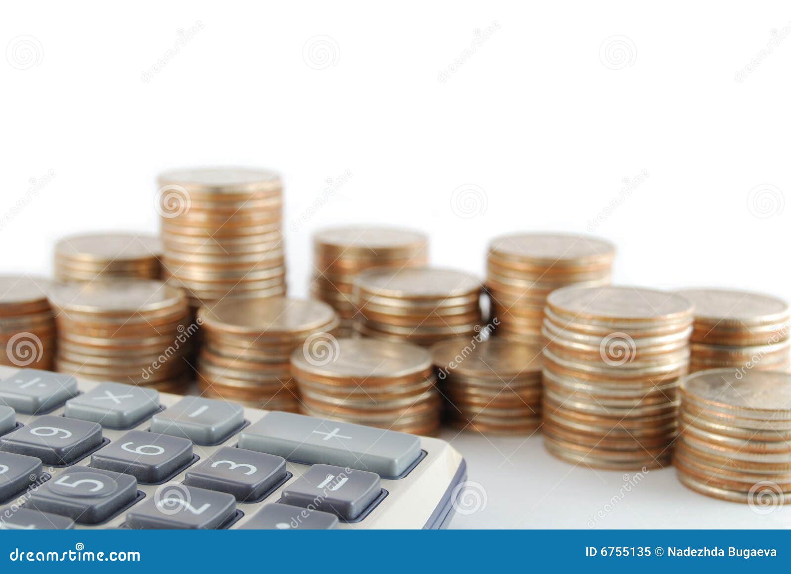 Coins and calculator stock image. Image of market, concepts - 6755135