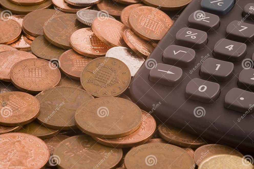 Coins with calculator stock image. Image of great, cash - 911959