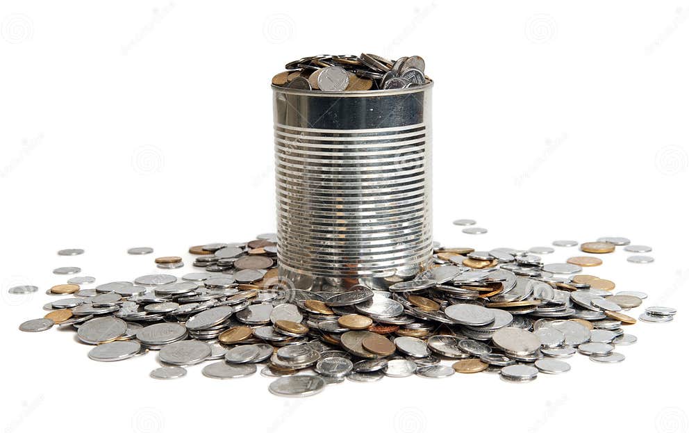Coins and can stock photo. Image of change, copper, nickle - 21355932