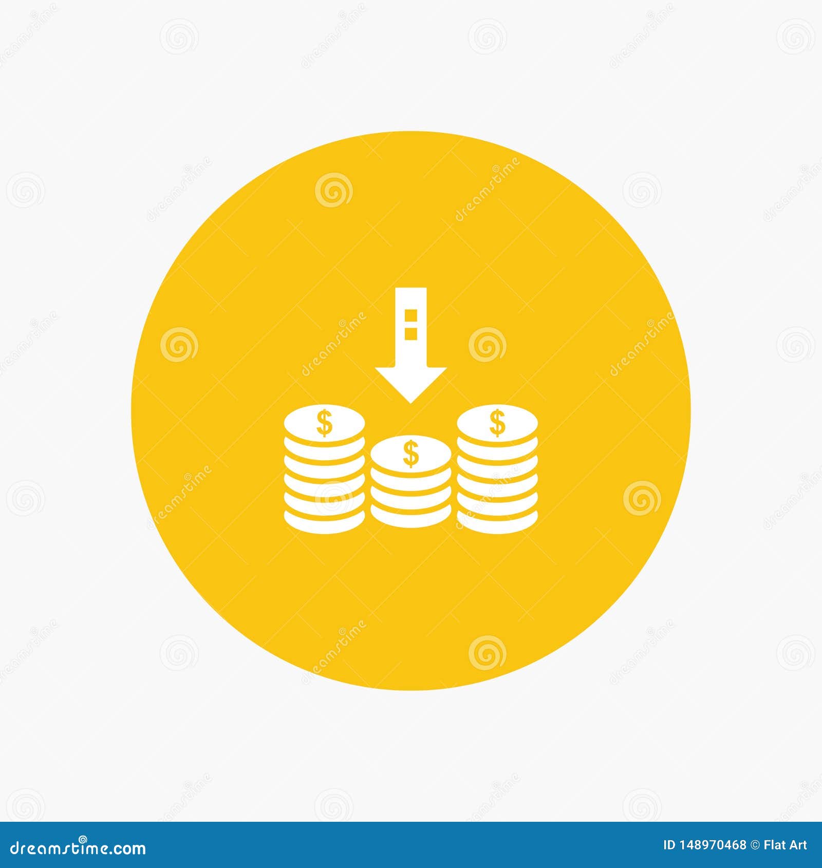 Coins, Cash, Money, Down, Arrow Stock Vector - Illustration of flat ...