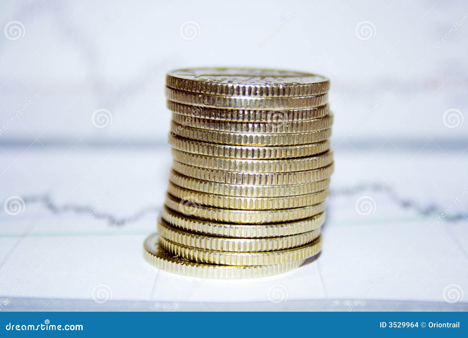 Coins and chart stock photo. Image of accountant, chart - 3529964