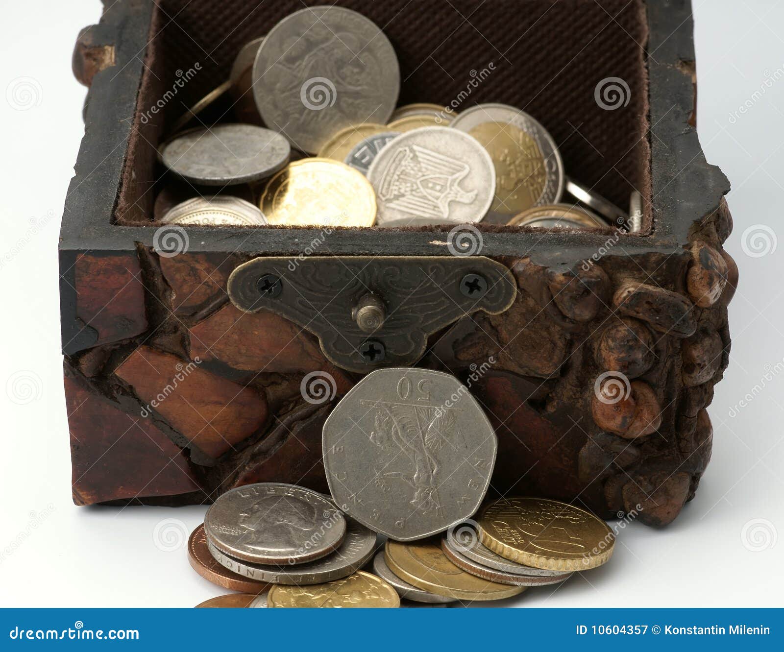 Coins in a chest stock image. Image of market, coin, bank - 10604357