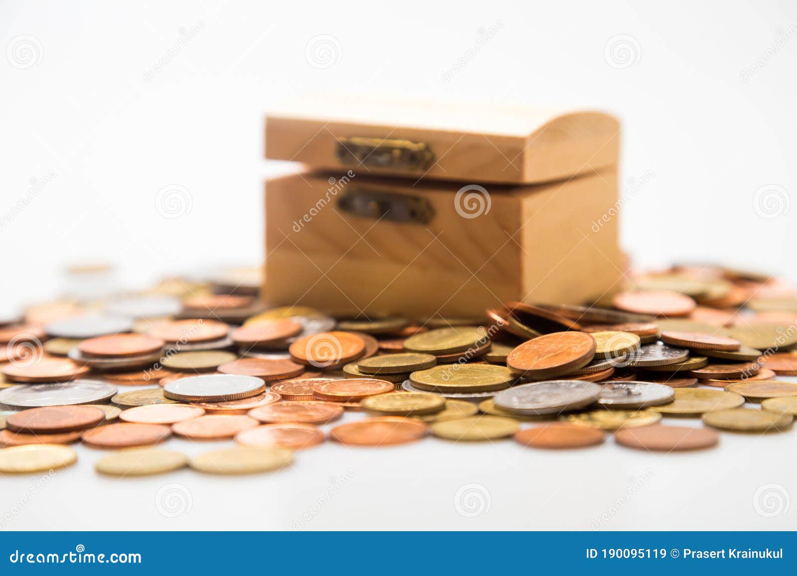 Coins in the Chest. Concept for Business and Saving Stock Image - Image ...