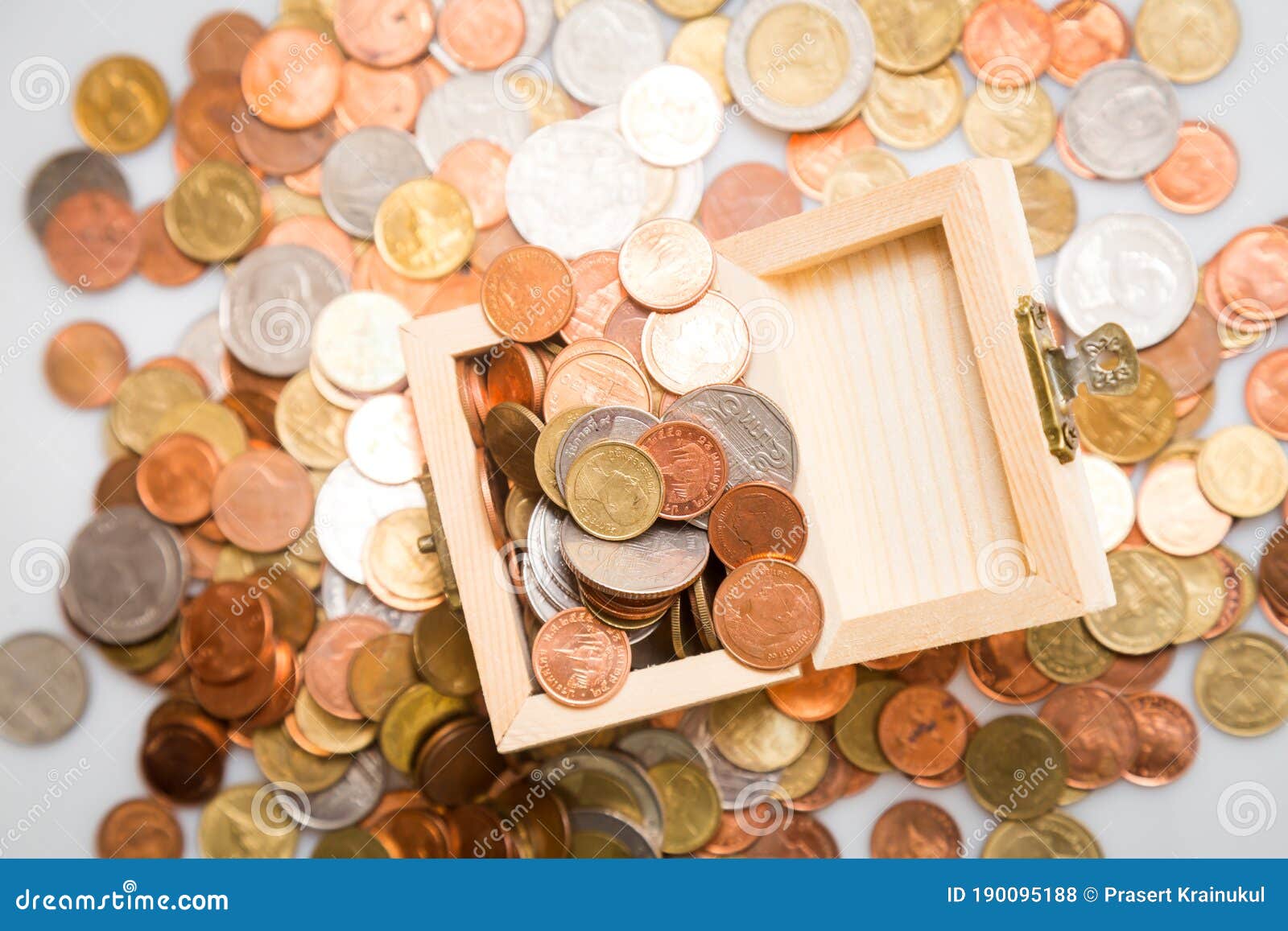 Coins in the Chest. Concept for Business and Saving Stock Photo - Image ...