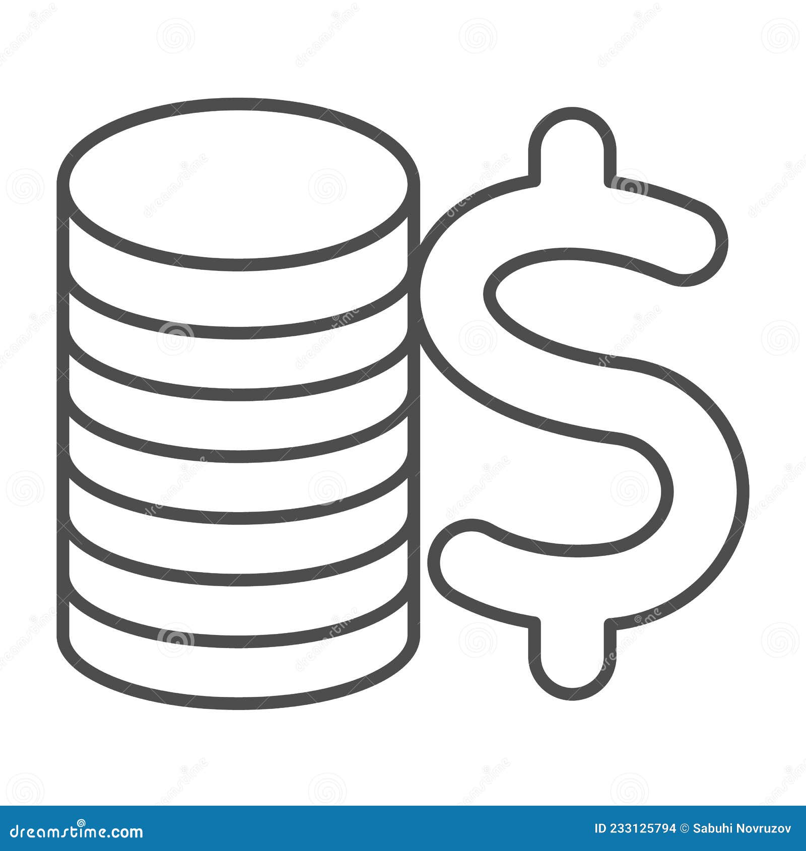 Coins, Chips, Tokens And Dollar Sign Line Icon, Money Concept, Stack Of ...