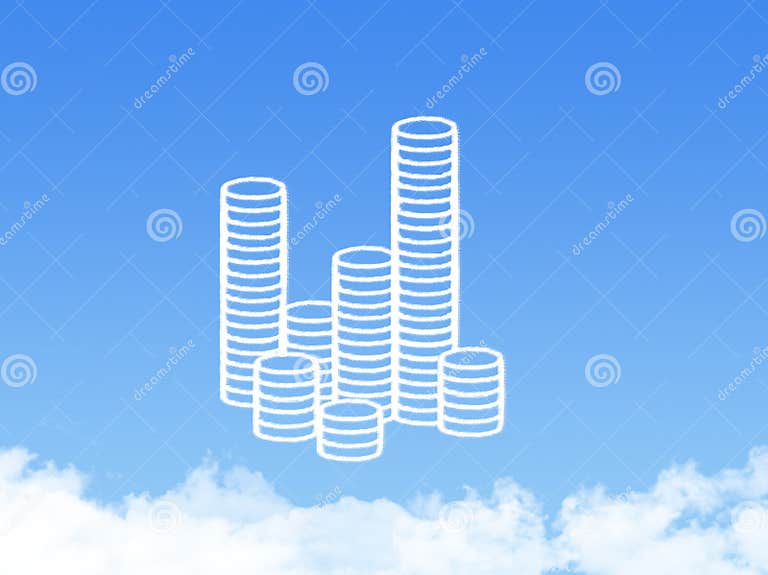 Coins cloud shape stock photo. Image of banking, symbol - 142765594