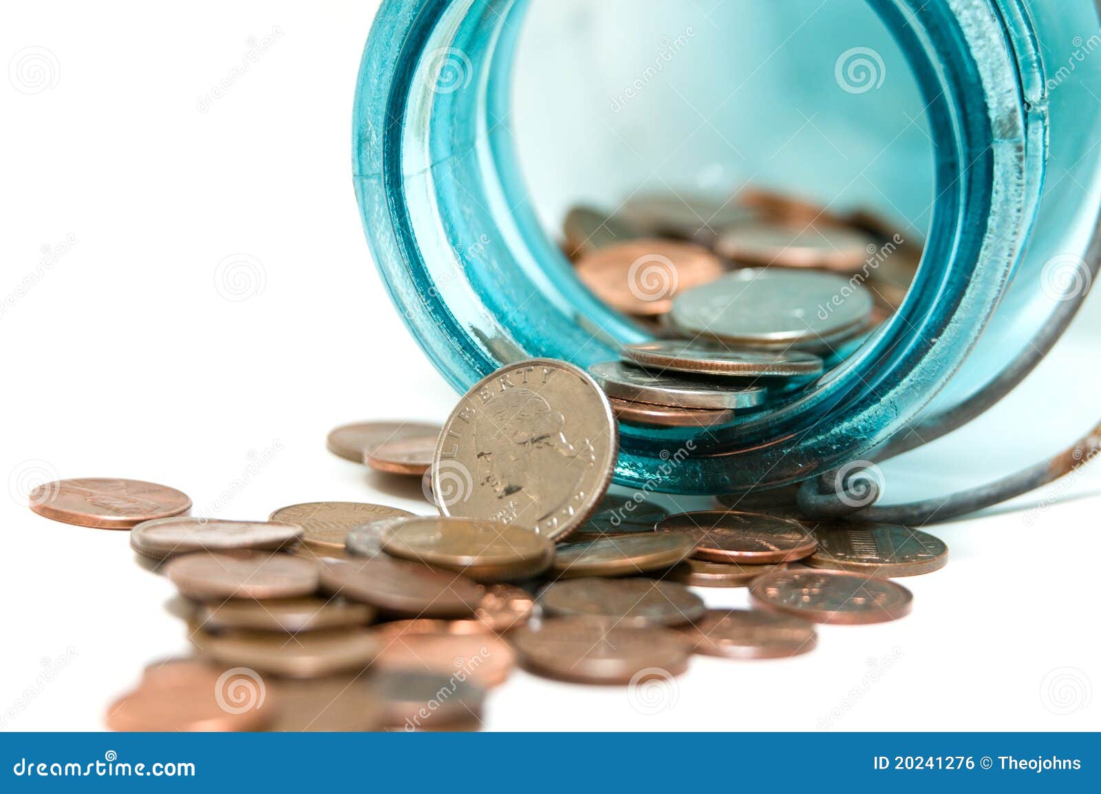 Coins from a Coin Bank stock photo. Image of quarter - 20241276