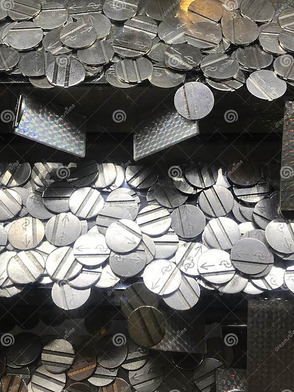 Coins from a Coin Cascade Machine. Stock Image - Image of falls ...