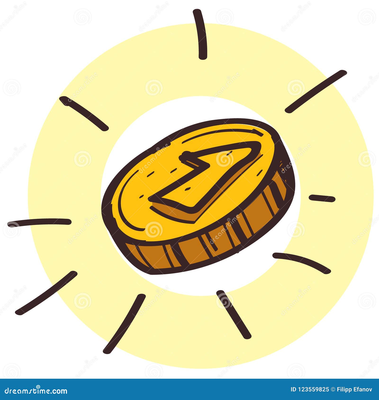 Coins Colored Illustration in Hand Drawing Style Stock Illustration ...