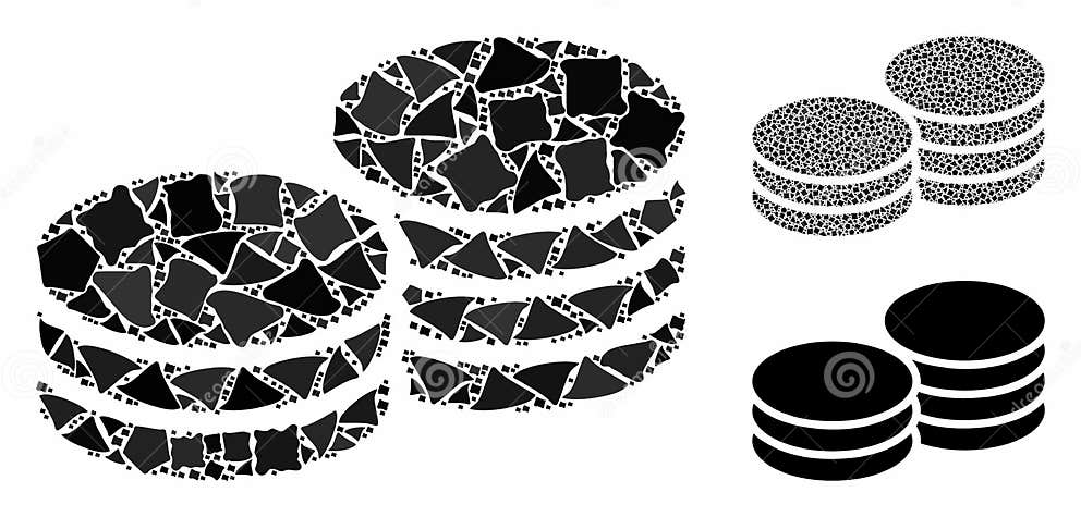 Coins Composition Icon of Bumpy Items Stock Illustration - Illustration ...